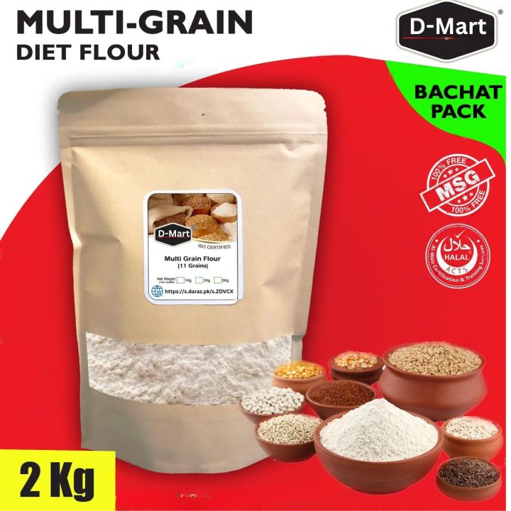 Multi Grain Diet Flour With 11 Grains 2Kg (Bachat) | Daraz.pk