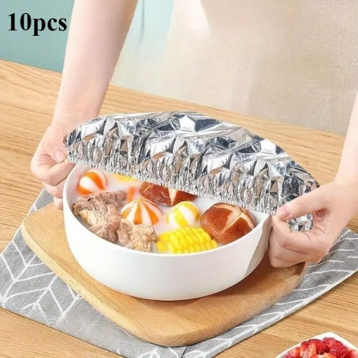 10 pcs Food-Grade Aluminum Foil Wrap Set for Meal Preservation, Heat ...