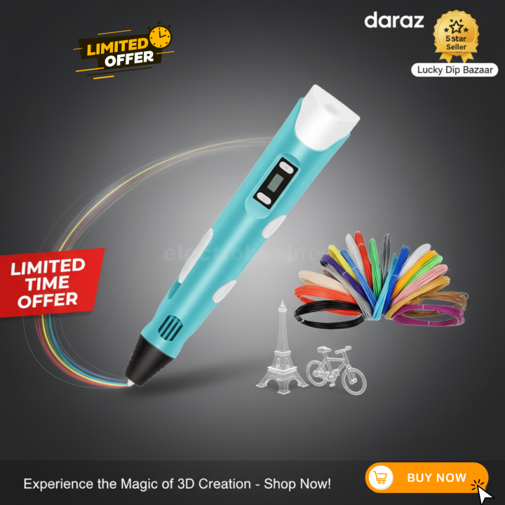 3D Pen Upgrade Model, Low-Temperature Safe 3D Printing Pen with LCD ...