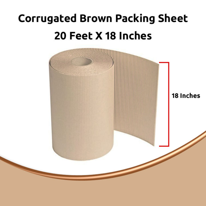 18 Inches Brown Paper Wrapping Corrugated Sheet - 20 feet | Daraz.pk