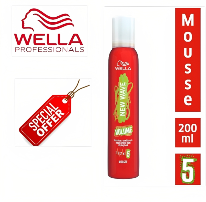 Wella New Wave Volume Mousse Heat Protection Styling 200ml | Daraz.pk