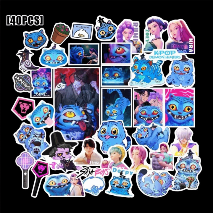 40Pcs New Derpy Tiger KPop Demon Hunters Stickers Waterproof Shaka Boy ...