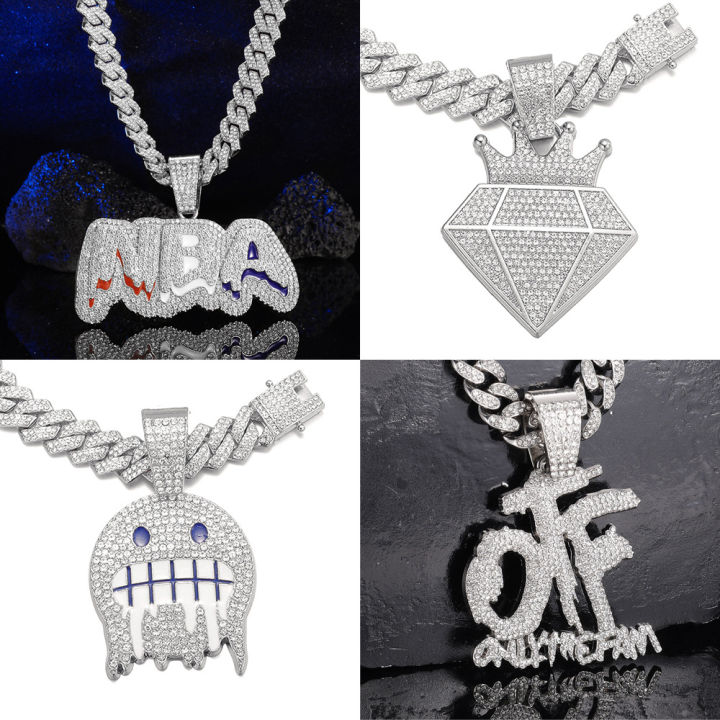 Hip Hop New NBA Full Diamond Letter Necklace High Quality Fashion Alloy ...