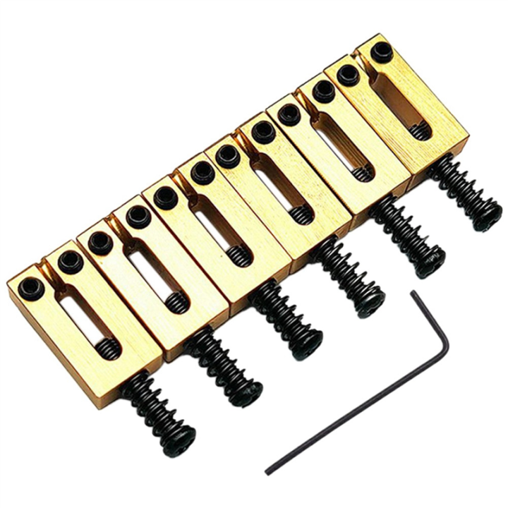 OYPFXMI 6 Set Bridge Saddle for Solid Brass Electric Guitar Bridge ...