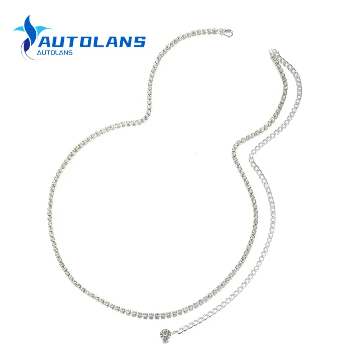 Belly Chain Single Layer Summer Bikini Dazzling Rhinestone Belly Chain ...