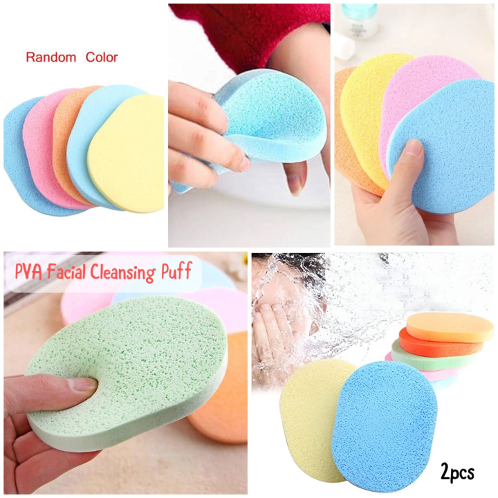 2pcs Facial Puff Face Deep Cleaning Washing Sponge Makeup Foundation ...