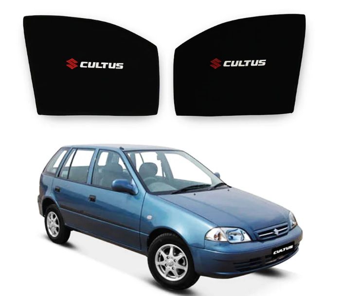 SUZUKI CULTUS OLD Model High Quality Sun Shade with Logo 4Pcs - Black ...
