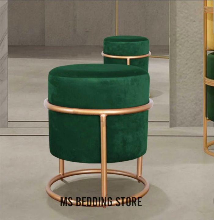 Velvet-Covered Metal Sitting Stool that is Modern and Stylish and ideal ...