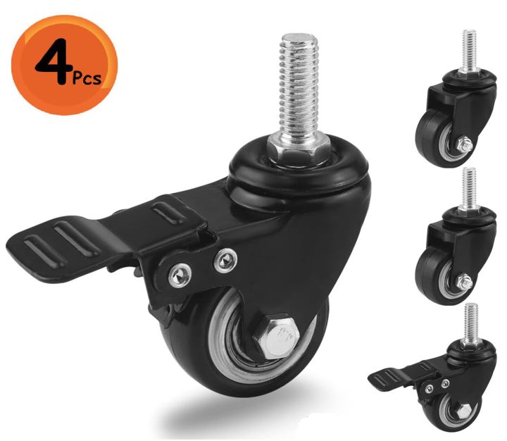 Stem Casters 2", Bolt M12xL25mm, Heavy Duty Swivel Stem Casters with ...