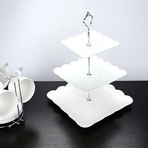 Embossed Snack Dish Cake Tray 3 Tier Cupcake Stand, Tiered Serving Cake ...