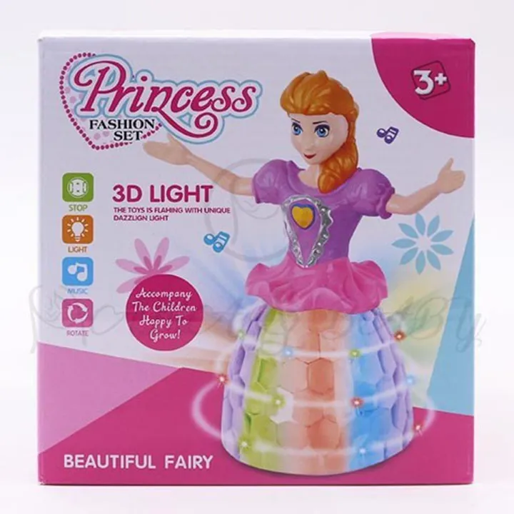 3D Stage Light Music Rotate Universal Movement Princess Doll | Daraz.lk