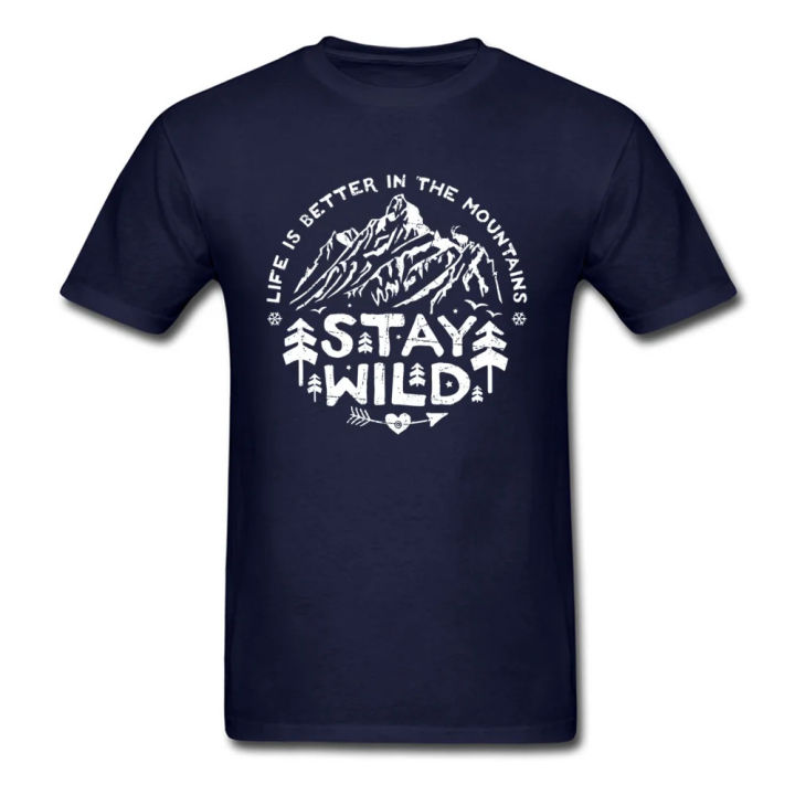 Mountain forest hiking T-shirts stay wild nature scenery twin peaks ...
