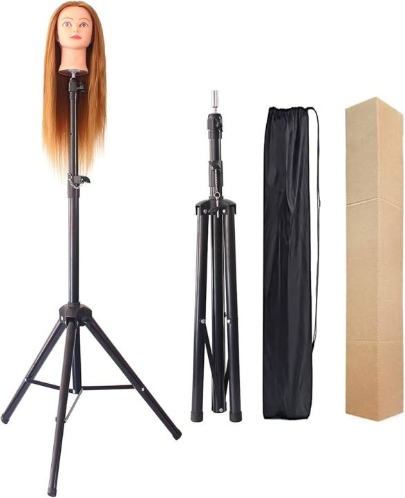 Hair Dummy Stand Tripod Training Mannequin Head Holder Iron Display ...