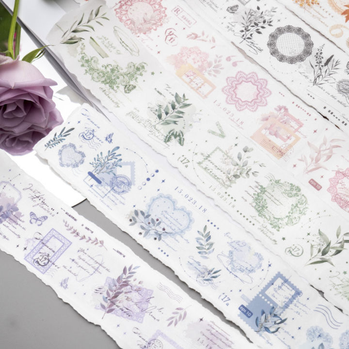 Flower Ripening Rivet Series Light Retro Literary Character PET Masking ...