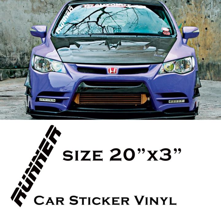 1Pc (white) Runner Modification Car Vehicle Body Window Sticker ...