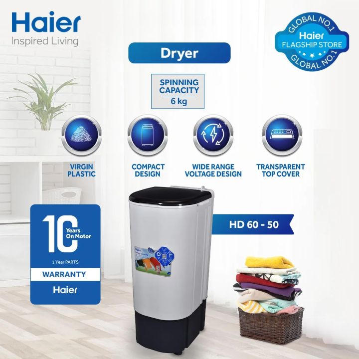 Haier 06KG Single Tub Spinner Washing Machine (Model: HWS 60-50) – High ...