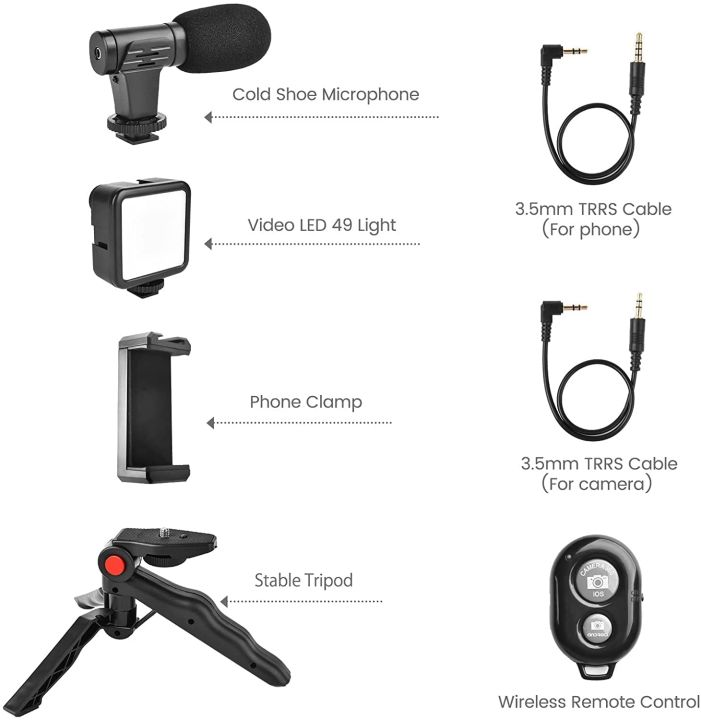 AY-49 All-in-One Vlogging Kit | Tripod, Professional Microphone ...