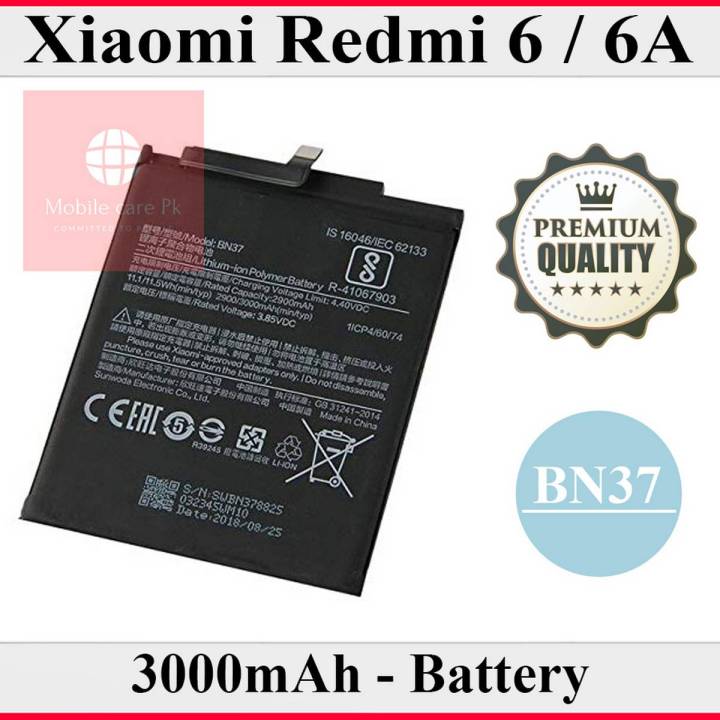 Xiaomi Redmi 6/6A BN37 Battery Replacement Premium Quality 3000mah For ...