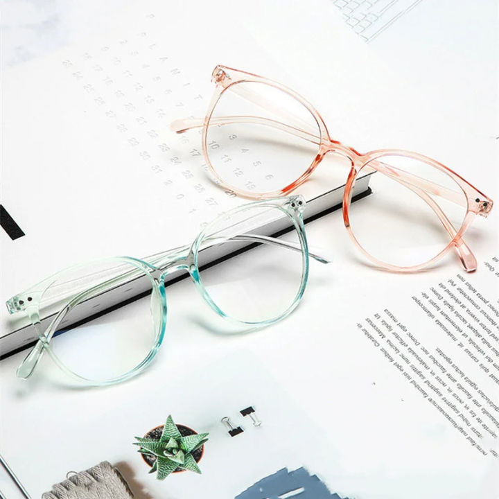 New Round Transparent Anti Glare UV Eyeglasses White Round Glasses for ...