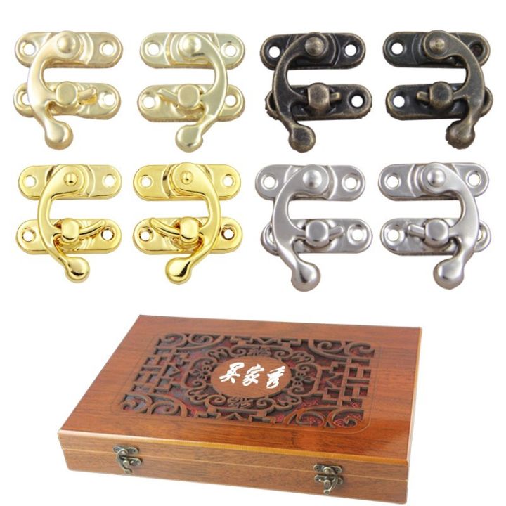 5pcs Small Antique Metal Lock Decorative Hasps Hook Wooden Jewelry Box ...