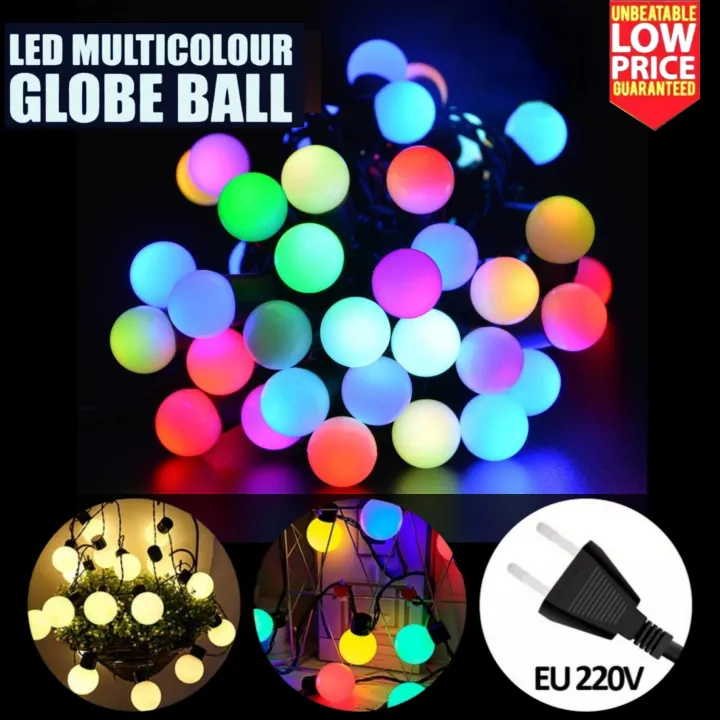 Multi Colour LED Automatic Flashing Color Changing RGB Globe Ball Fairy ...