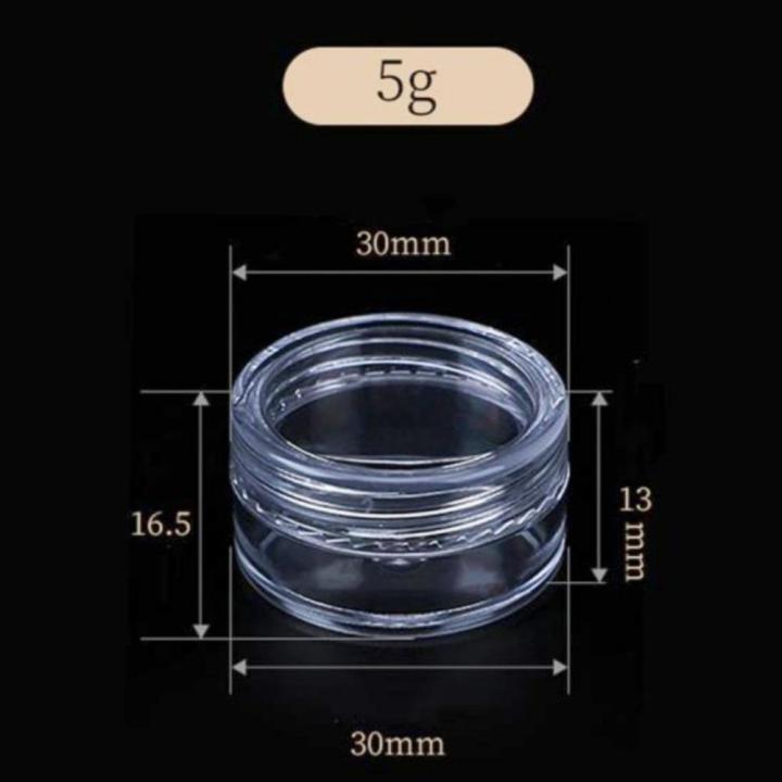 3g/5g/10g Empty Plastic Jar Pots Transparent Small Sample Bottles ...