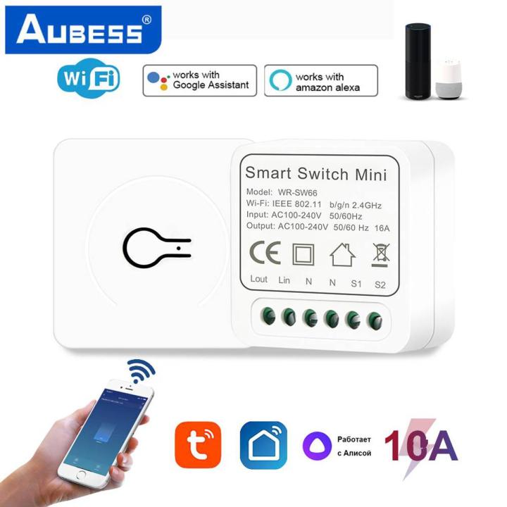 Aubess 16A MINI Wifi Smart Switch Supporte 2-way control Timer Wireless Switches Smart Home ...