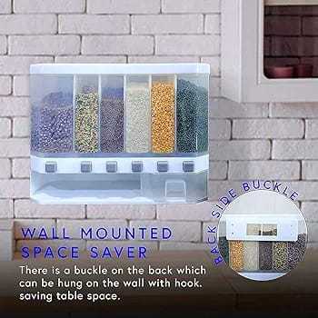 A Plus Wall Mounted BPA Free Food Grade Material 6 Grid Daal Box with ...