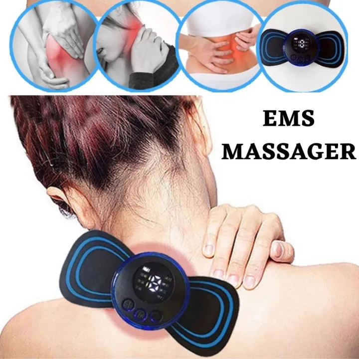 Electric EMS Neck Back Body Massager Portable Mini Massage Patch For ...