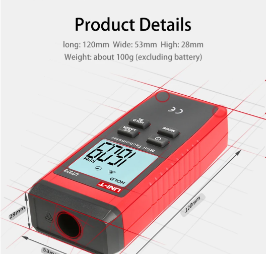 UNI-T UT373 Digital Speed Tachometer RPM Laser Non-contact Tacometro ...