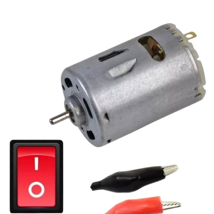 DC Motor + ON/OFF Switch + Alligator Clips | DIY Electronics Kit for ...