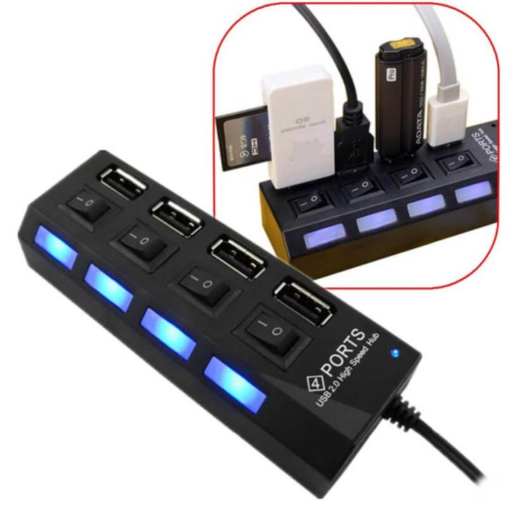 USB Hub 4 Port With 4 Buttons And 4 LED Indicator | The Hope Store ...