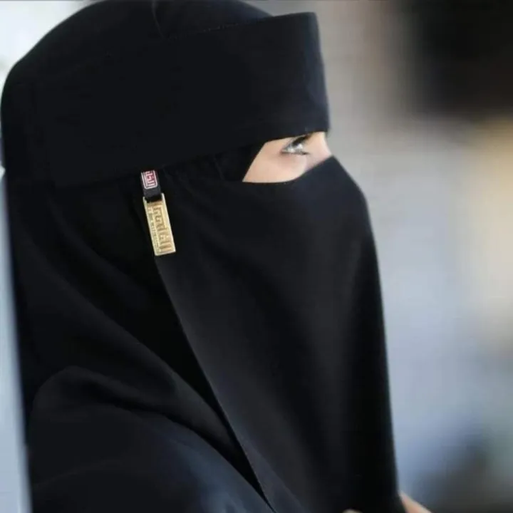 Saudi Niqab With Bukle Metal Zip forhead Steel Clip With Bukram on Flap ...