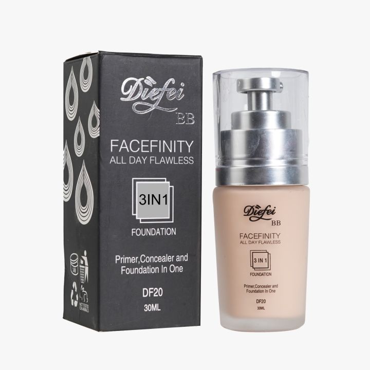 Diefei BB FACEFINITY ALL DAY FLAWLESS 3IN1 FOUNDATION Primer, Concealer and Foundation In One ...