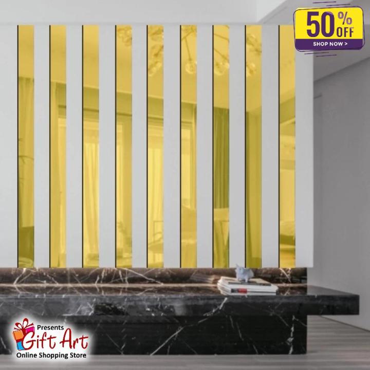 DIY Golden Mirror Strips Décor with Self Adhesive Double Tape - Gift ...