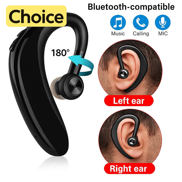 S109 Wireless Bluetooth 5.0 Universal Hook Earphones Sports Business ...