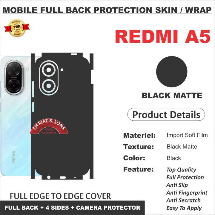 Redmi A5 FULL BACK 360 premium Protection Skin Wrap / Protection ...