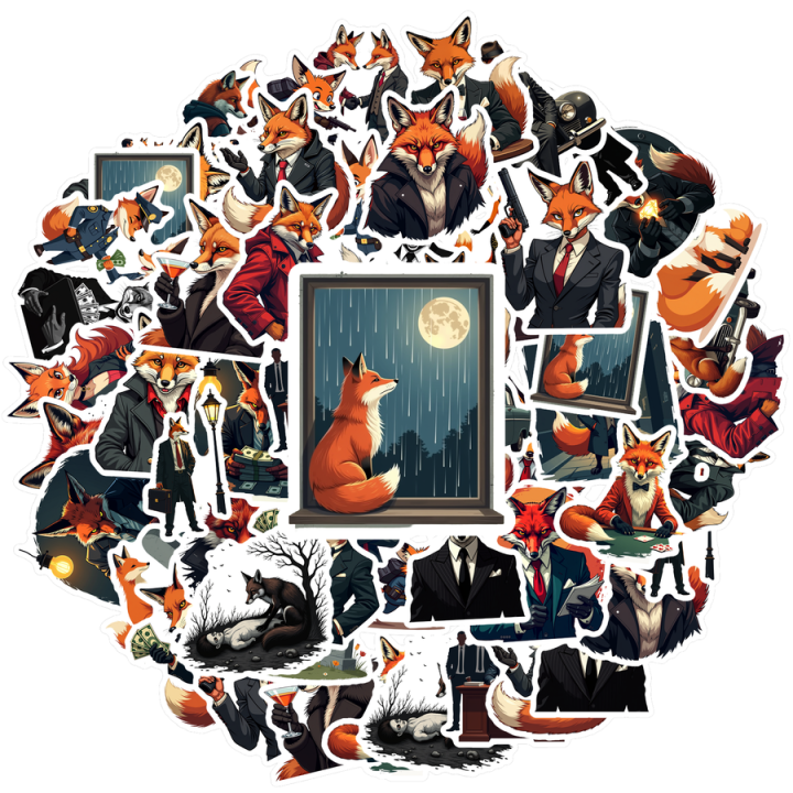 Retro Mafia Stickers mafia Fox stickers gangster vintage Gangster ...