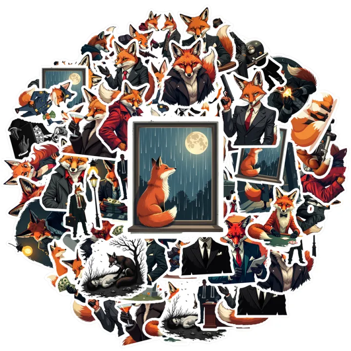 Retro Mafia Stickers mafia Fox stickers gangster vintage Gangster ...