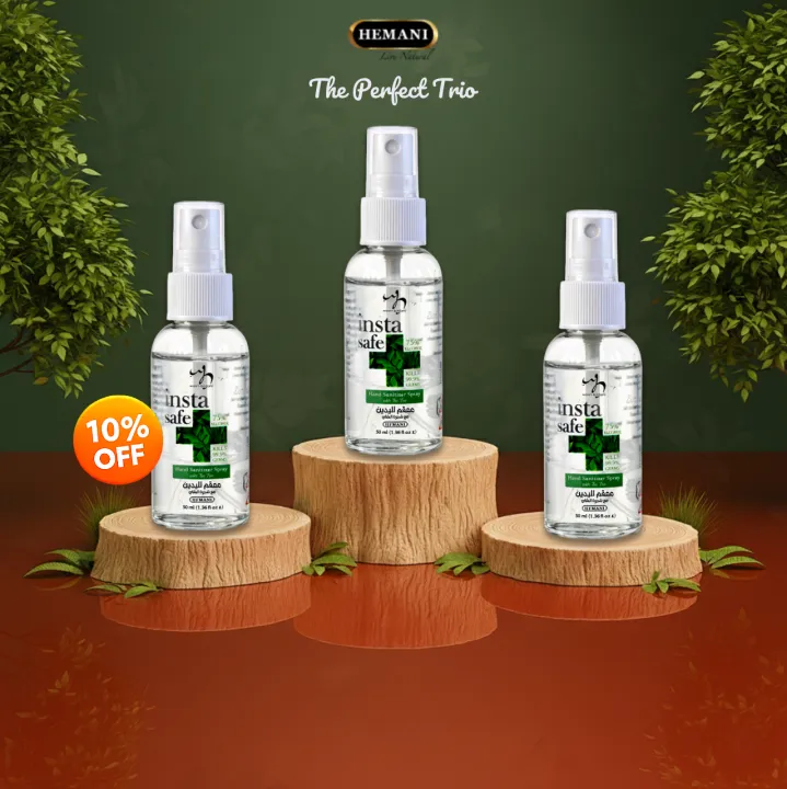 Hemani WB - Pack Of 3 - Insta Safe Hand Sanitizer Spray 50ml | Daraz.pk