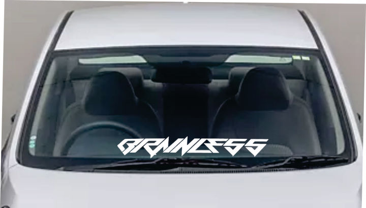 1PCS BRAINLESS STICKER FOR CAR WIND SCREEN WHITE COLOUR TRENDING ...