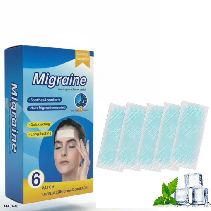 Maraxis Migraine Cooling Headache Patch with Menthol & Camphor | Fast ...