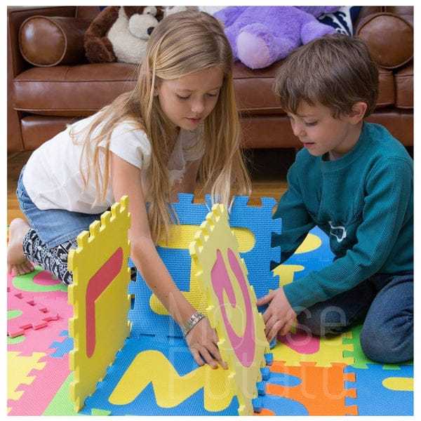 Premium ABC Alphabet Foam Puzzle Mat for Kids, Interlocking Learning ...