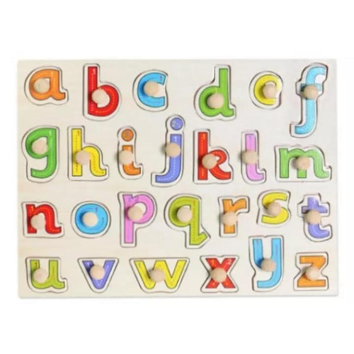 Wooden Small abc Sheet For Kids Learning With Wood Knob | Daraz.pk