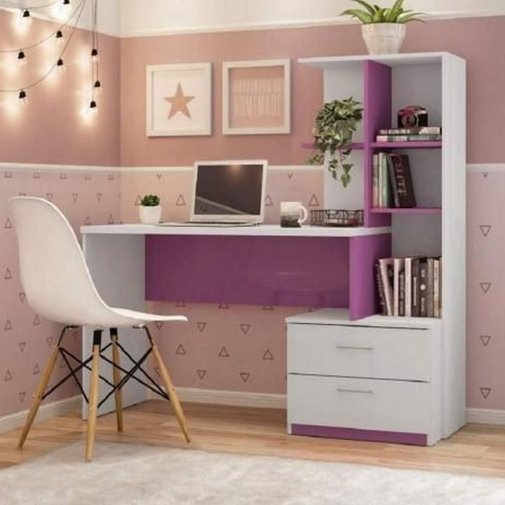 Smart Study Table with 2 Drawers and Book Shelves Computer Table for ...