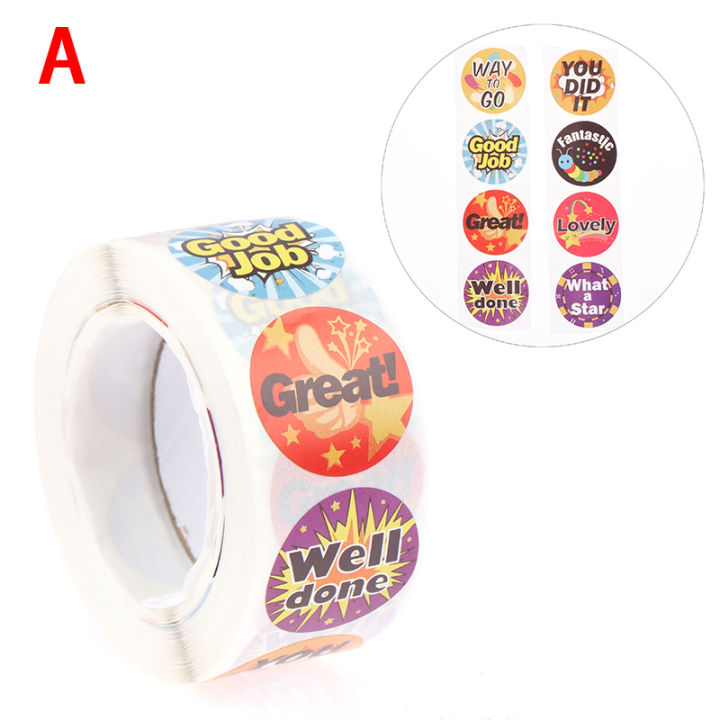500pcs “good job" reward sticker 8 designs cartoon words sticker good ...