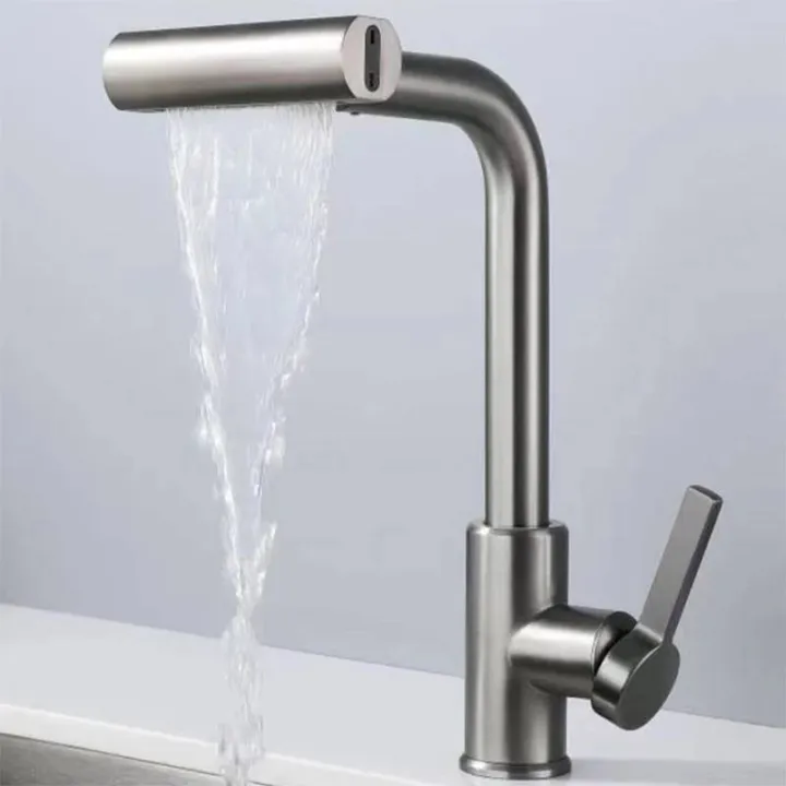 Kitchen Faucets Pull Out Rotation Waterfall Stream Sprayer Head Hot ...