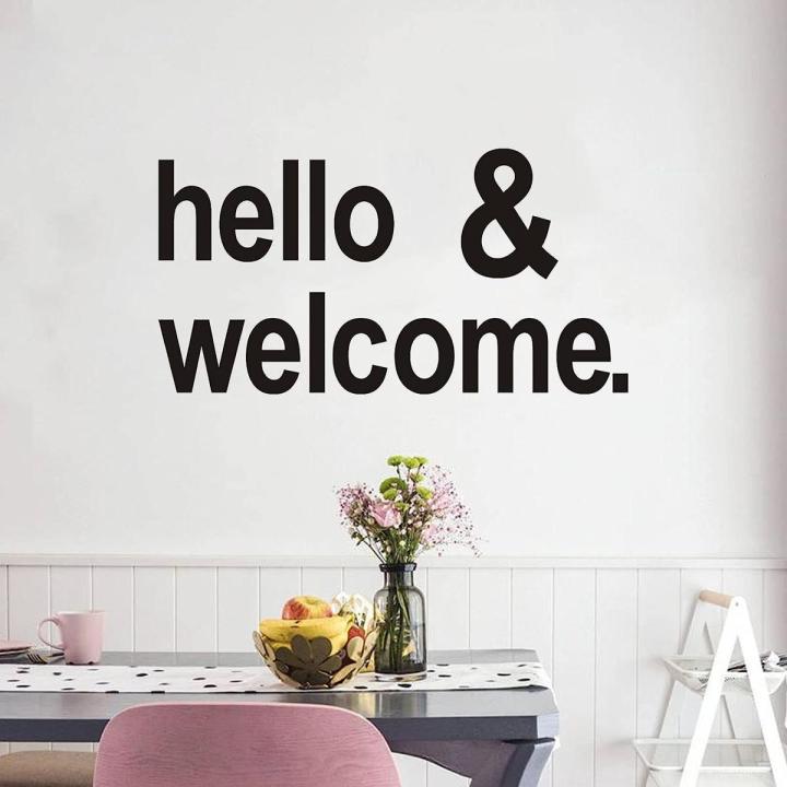 Wall Decal Stickers, Hello Welcome Stickers, (Easy to Apply), Front ...