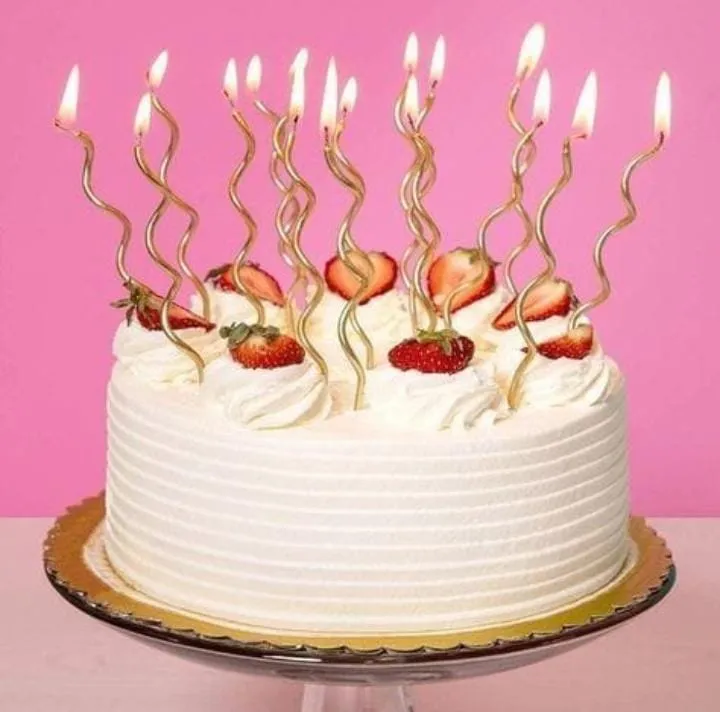 Curly Candles Twisty Metallic Candles as Cake Topper for Birthday ...