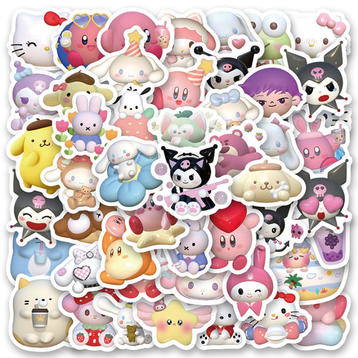 100Pcs Kawaii Exquisite Waterproof Stickers Cartoon Cute HD Printed ...